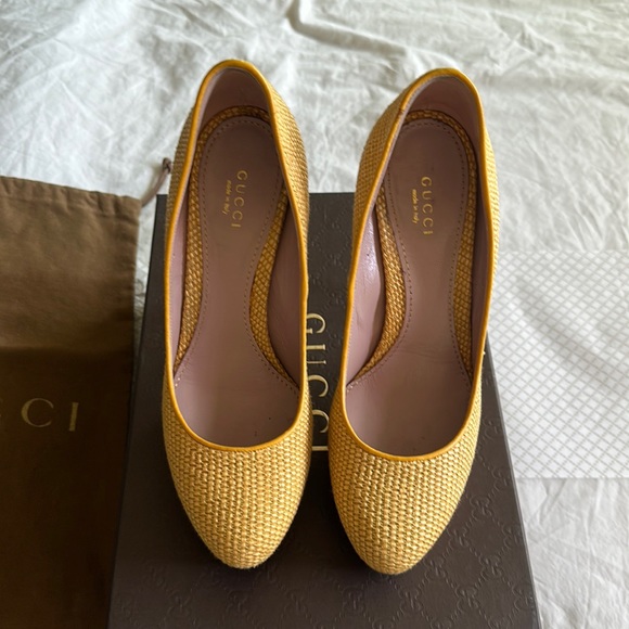 Gucci | Shoes | Gucci Heels Yellow Bumblebee | Poshmark
